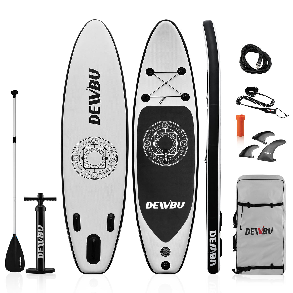 DEWBU Inflatable Stand Up Paddle Board with Paddle Surfboards-White/Bl