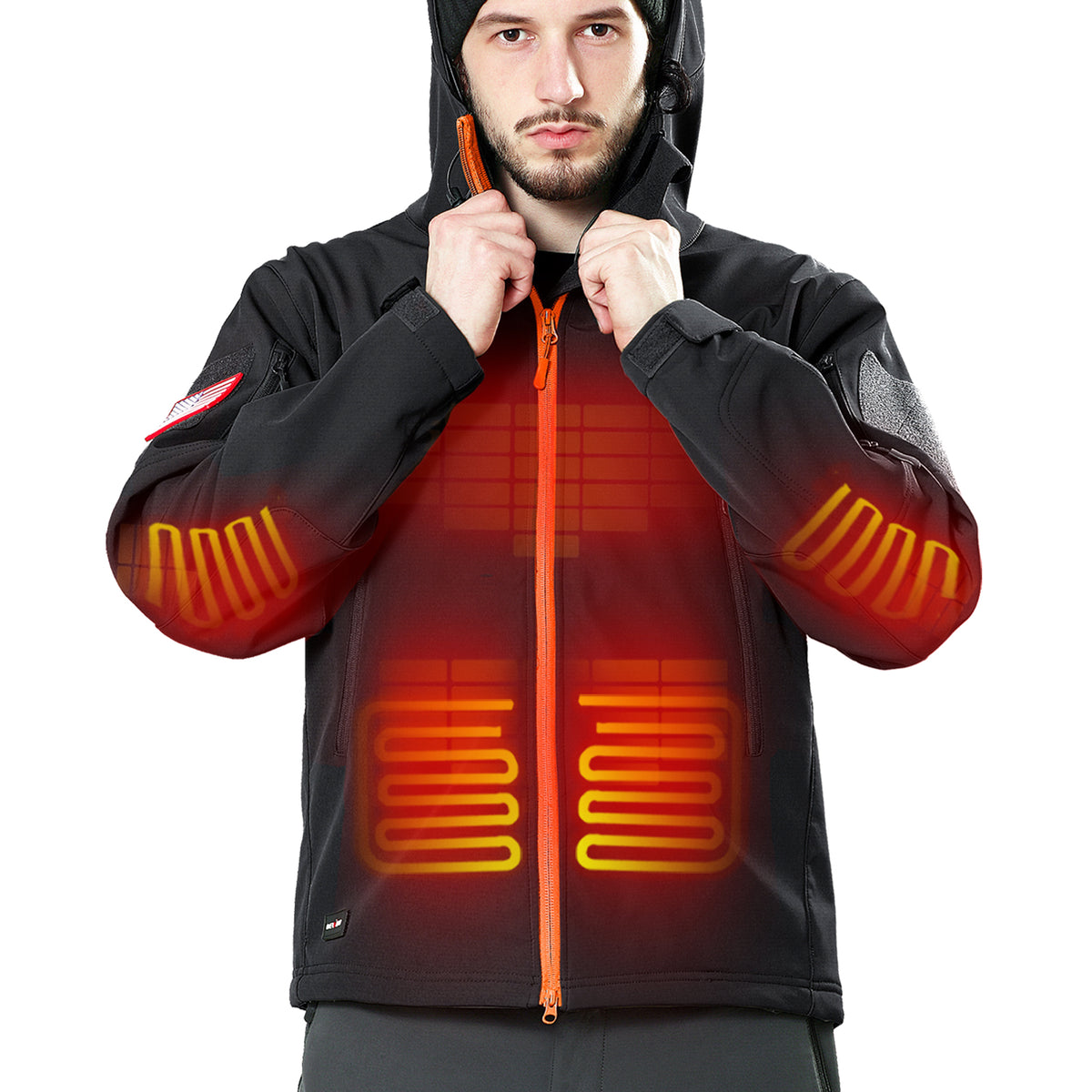 DEWBU® Men's Soft Shell Heated Jacket With 12V Battery Pack - Blaze ...