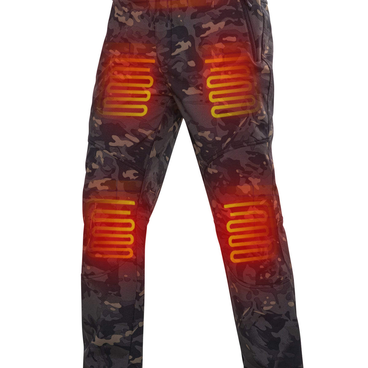 DEWBU® Men's Soft Shell Heated Pants with 12V Battery Pack Fleece Lined ...